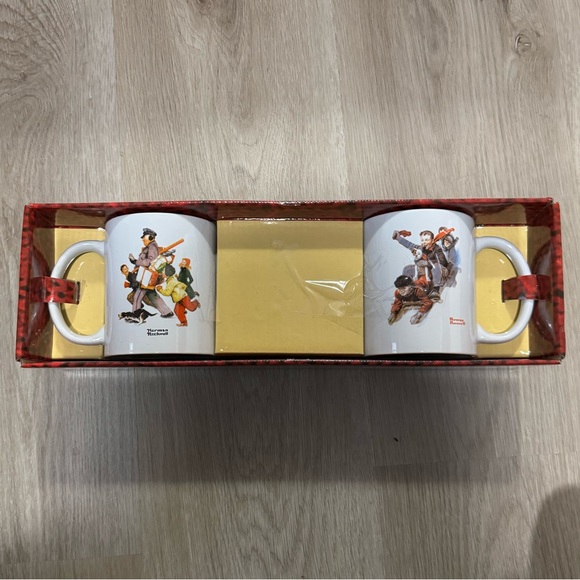 Norman Rockwell | Dining | Norman Rockwell Mugs Set White With Colorful ...